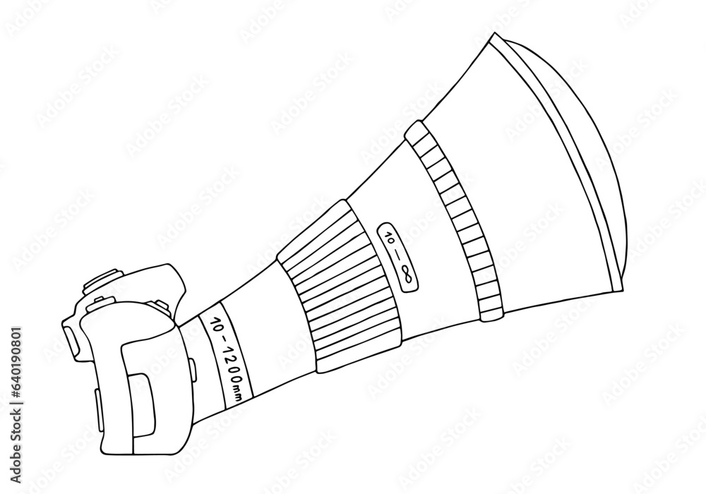A camera with a telephoto lens with a focal length of 10-1200 mm. Every ...