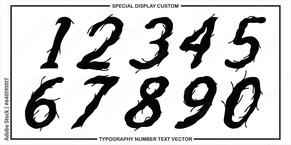 assorted digital custom vector numbers. minimum. Color gradation. Dark ...