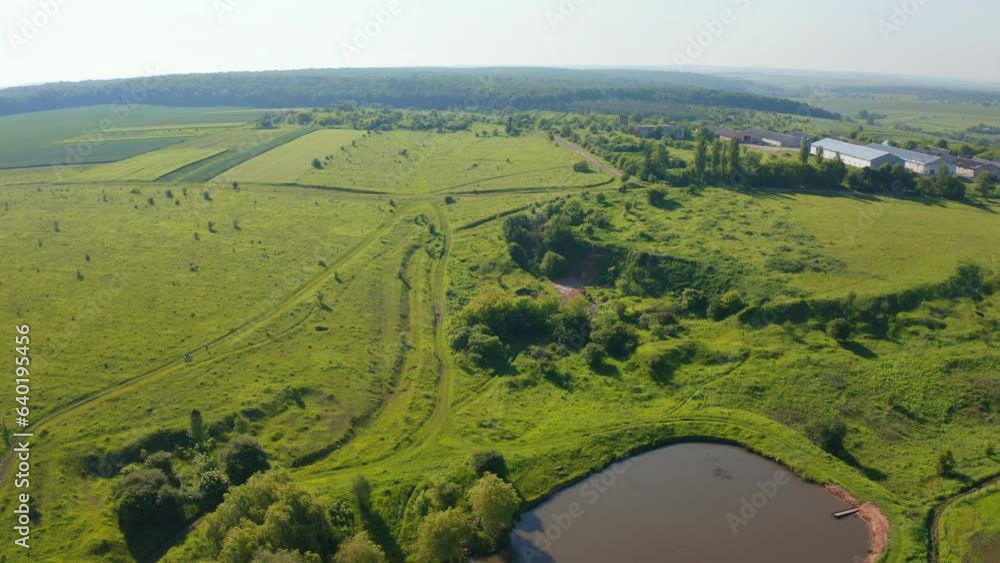 4k drone flight back footage (Ultra High Definition) of Pochapyntsi ...