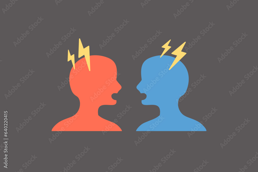 Communication problem concepts. Angry People having argument, conflict ...