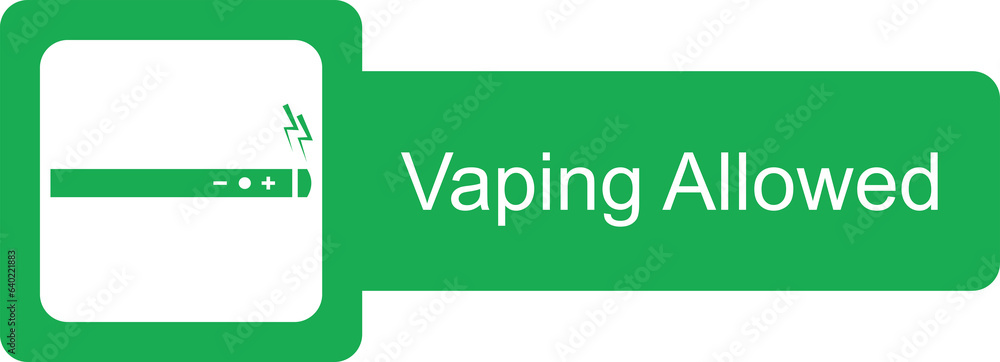 Digital png illustration of green vaping allowed sign on transparent ...