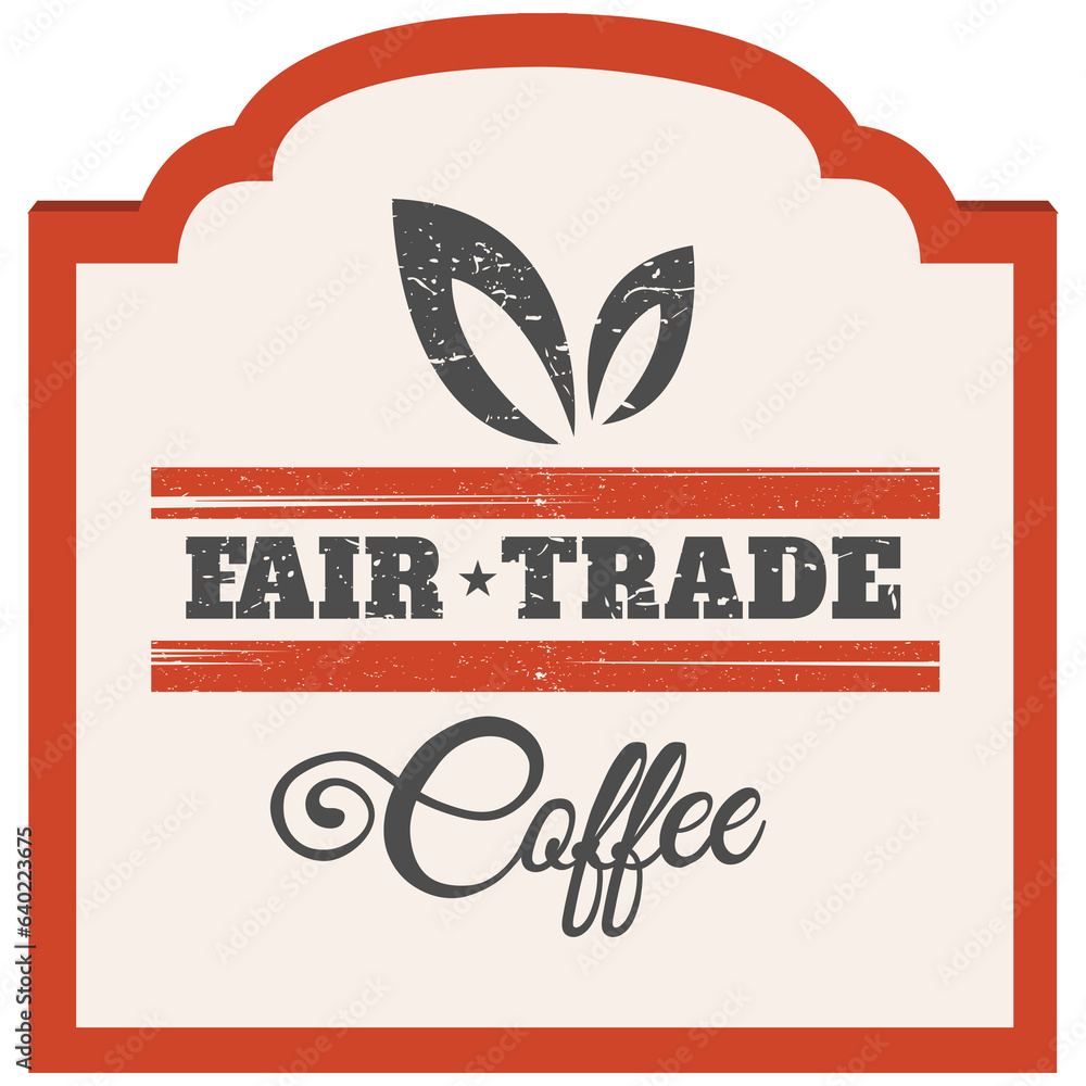 Digital png illustration of fair trade coffee text on transparent ...