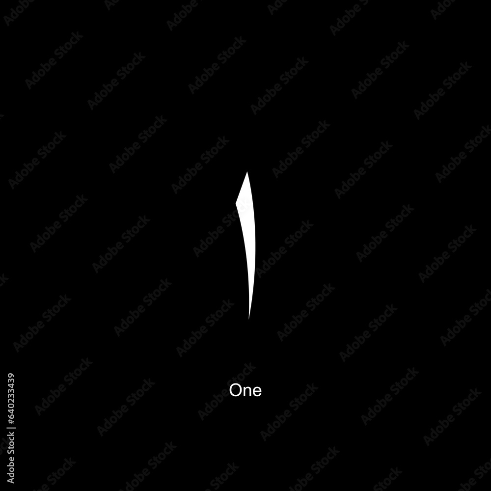 Arabic Numerals, Number 1, One, can use for Education, Numeral on the ...