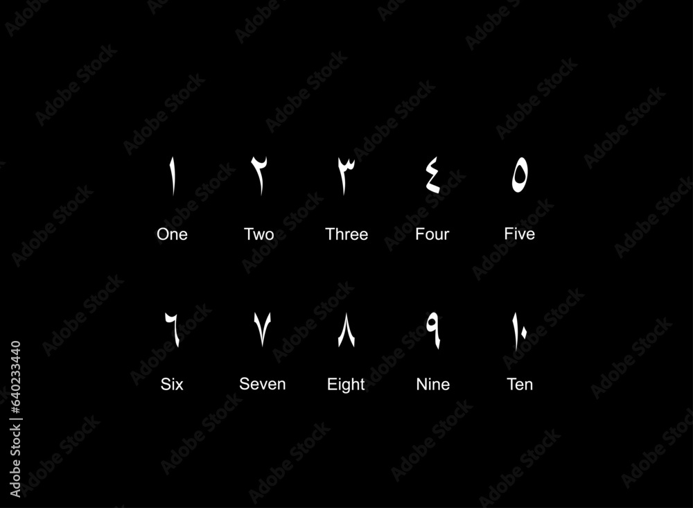 Vetor de Arabic Numerals, Number 1 until 10, can use for Education ...