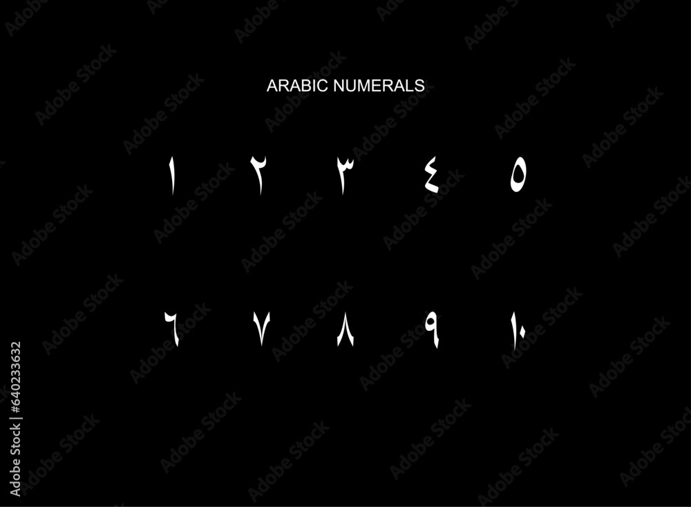 Vetor de Arabic Numerals, Number 1 until 10, can use for Education ...