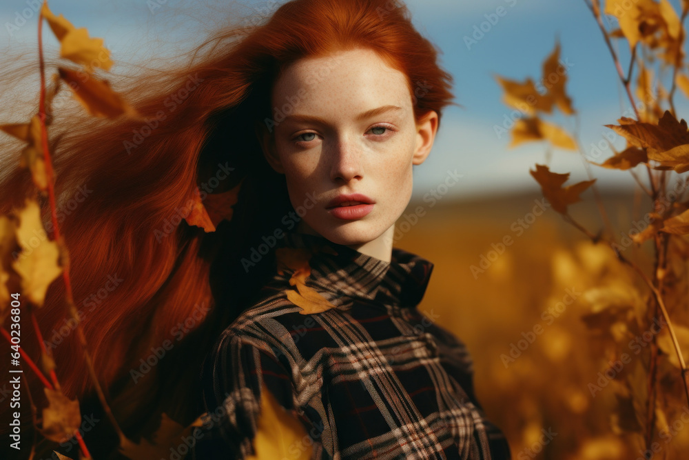 portrait of a young red haired ginger woman/model/book character in ...