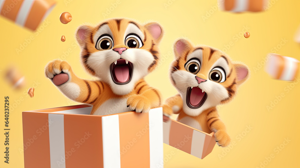 Experience pure joy with our adorable tiger-themed surprise gift boxes ...