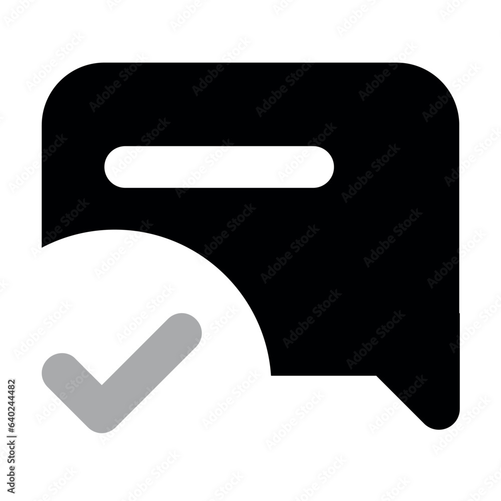 Chat Check icon , Messaging, Communication, Conversation, Verification ...
