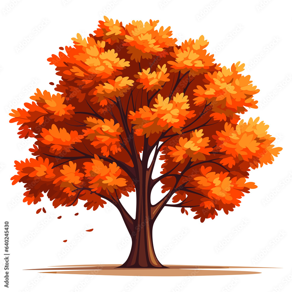 Autumn fall tree, isolated on transparent background, Generative Ai ...