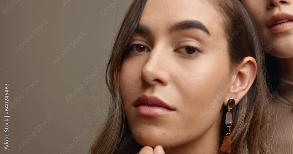 Face, diversity and women, natural beauty and cosmetic care with ...
