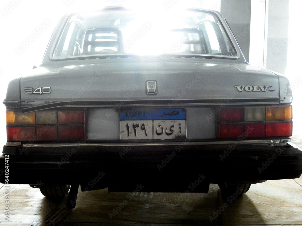 Cairo, Egypt, August 24 2023: The classic Volvo 240 series classic, old ...