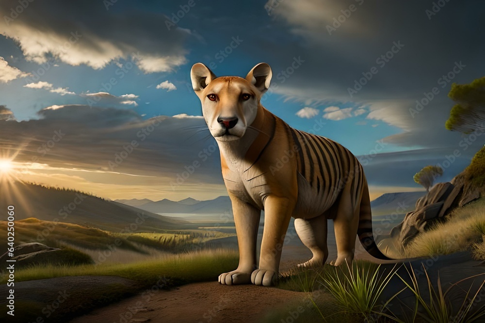 Extinct Tasmanian Tiger or thylacine, a fascinating marsupial predator ...