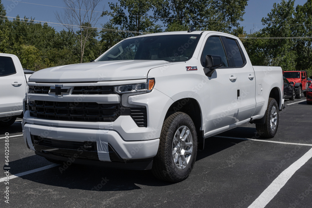 Chevrolet Silverado 1500 display at a dealership. Chevy offers the ...