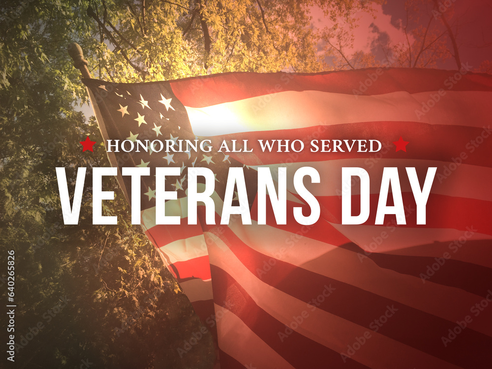 Veterans Day - Honoring All Who Served Holiday Card with Waving ...