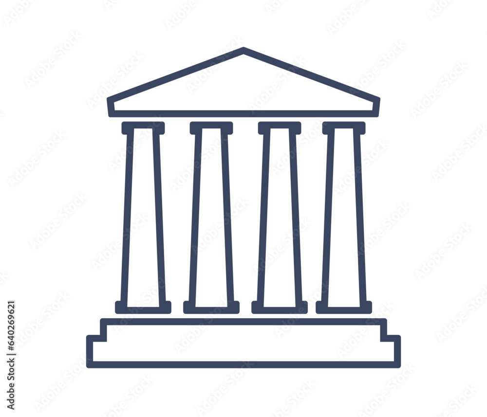 Four pillars outline diagram. Clipart image isolated on white ...