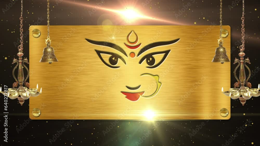 Durga Puja Golden Wish Template Stock Video | Adobe Stock