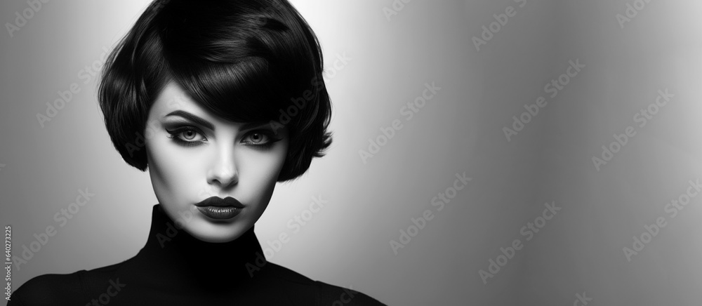 Model in black and white style. Fashion photography black and white ...
