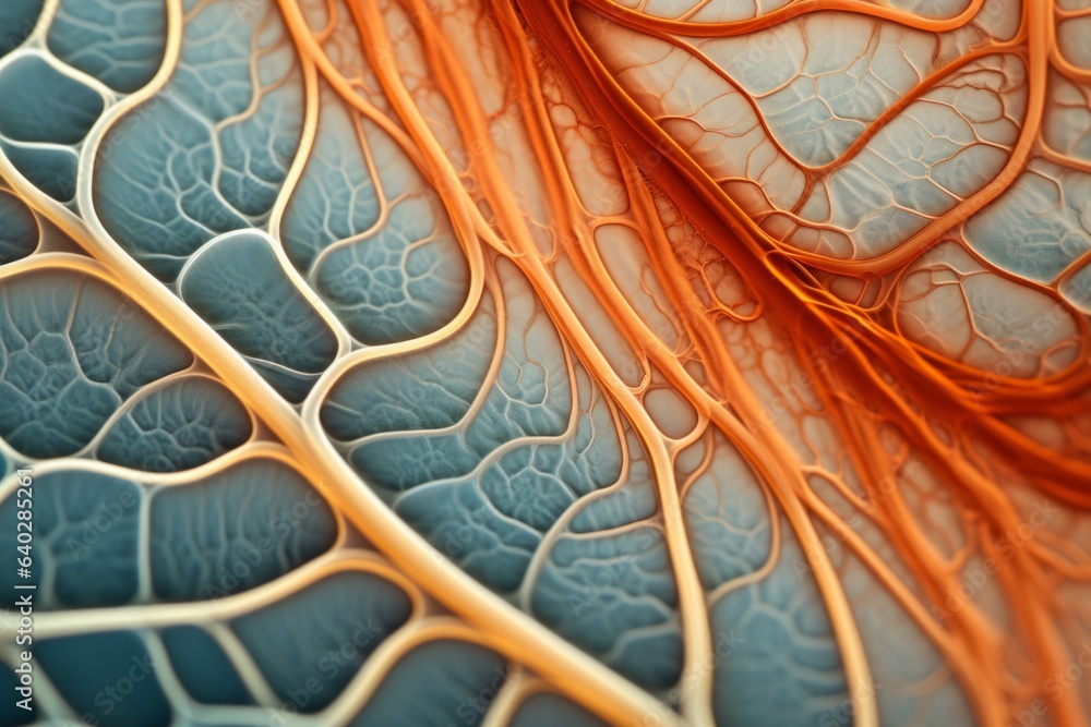 Microscopic macro close-up shot scientific research epithelial tissue ...