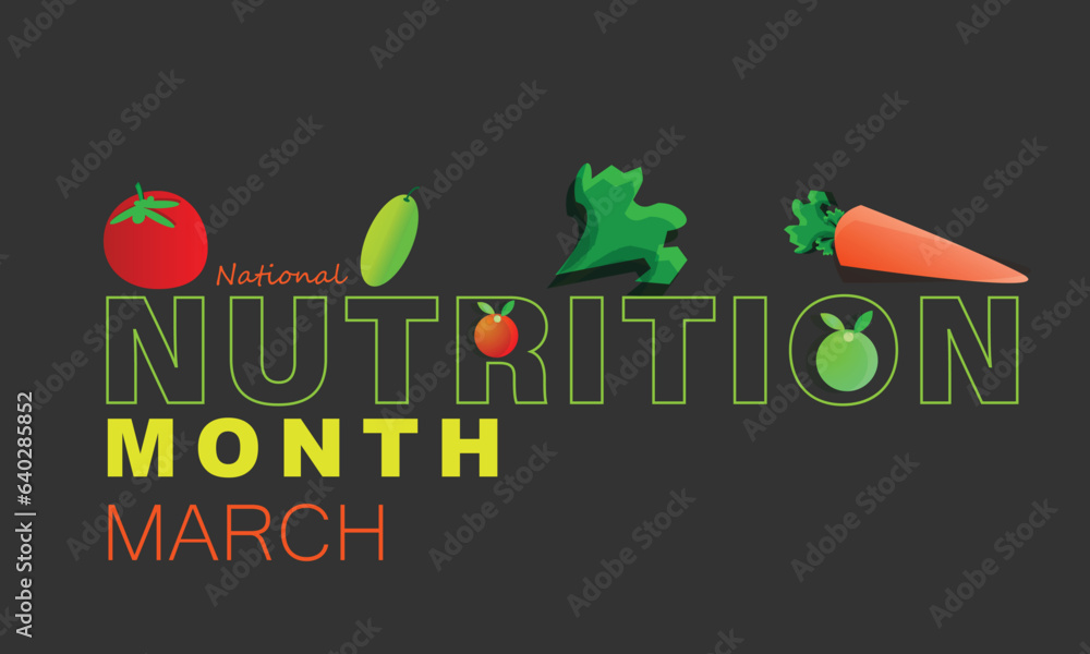National Nutrition month. background, banner, card, poster, template ...