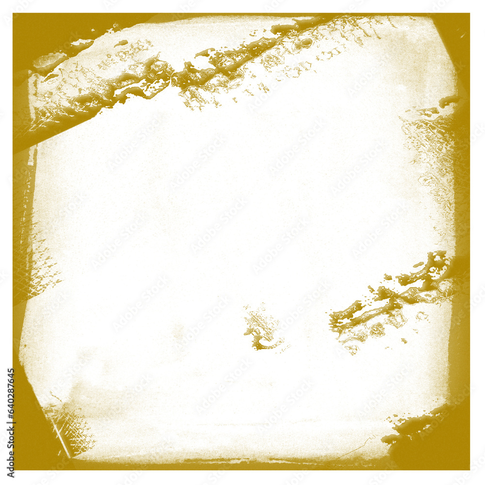 Grunge style golden frames overlay on transparent background. Royalty ...