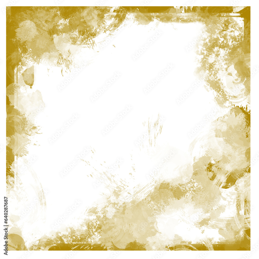Grunge style golden frames overlay on transparent background. Royalty ...