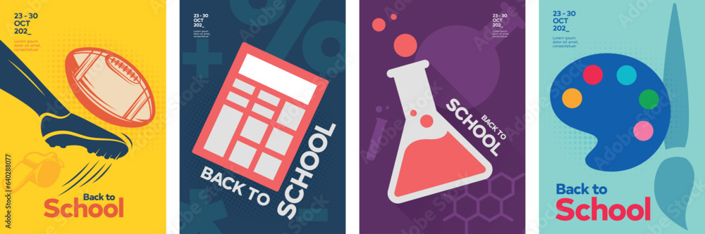 Back to School poster designs, fresh back to school vector ...