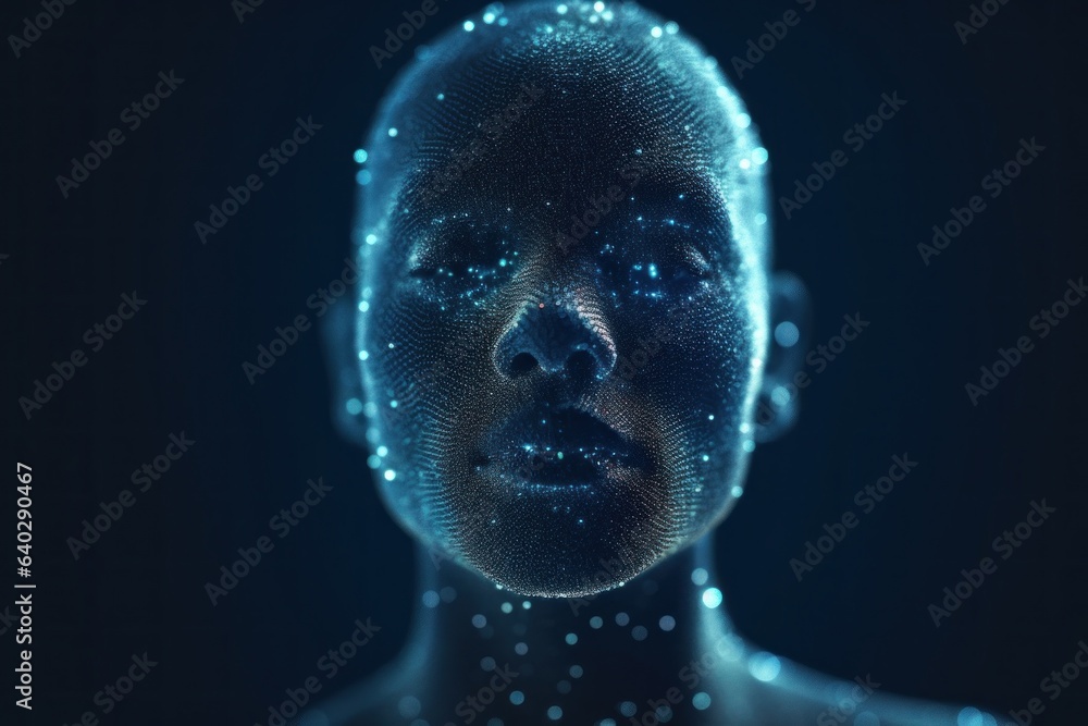 Holographic Portrait with Futuristic LIDAR-Inspired Facial Recognition ...