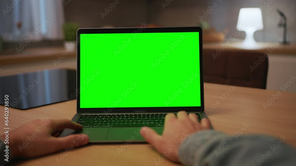 Man hands on laptop keyboard. Footage of unrecognizable businessman ...