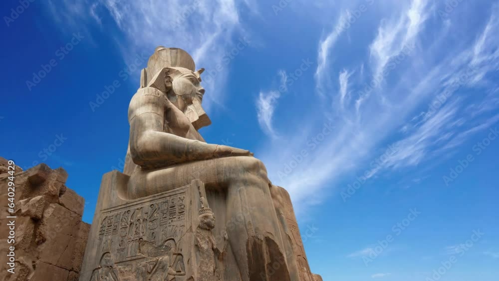 Statues in front of Entrance to Luxor Temple, Ancient Egyptian temple ...