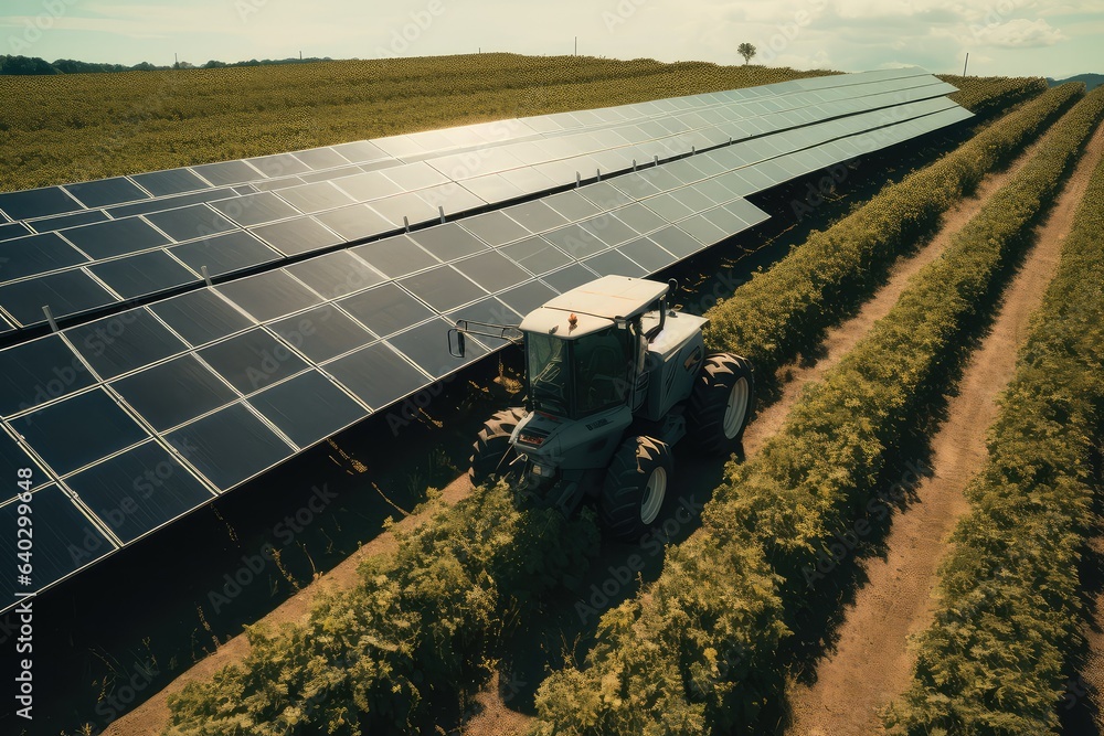 Agrivoltaics, Solar panels used along with agricultural crops ...