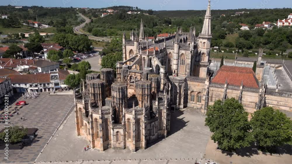 Aerial view of the 14th-century Batalha Monastery (Portuguese: Mosteiro ...