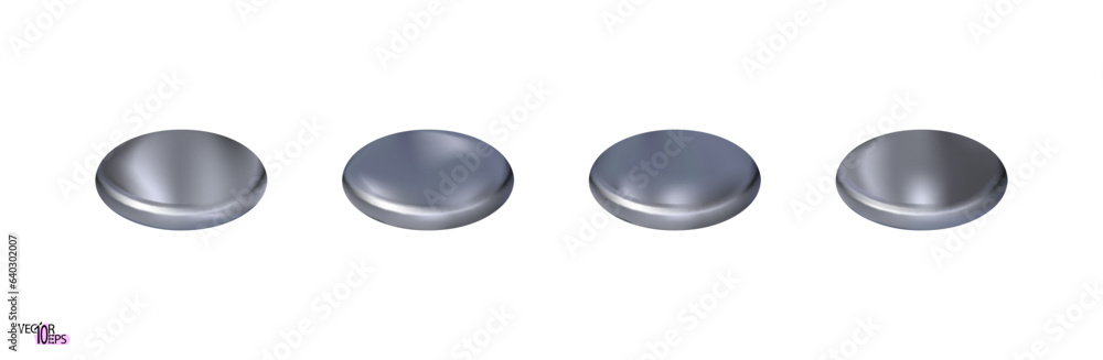 Realistic Construction rivets heads metal set isolated on white ...