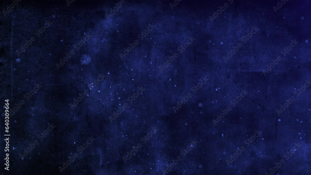 Abstract technology loop with blue blurred moving particles and dark ...