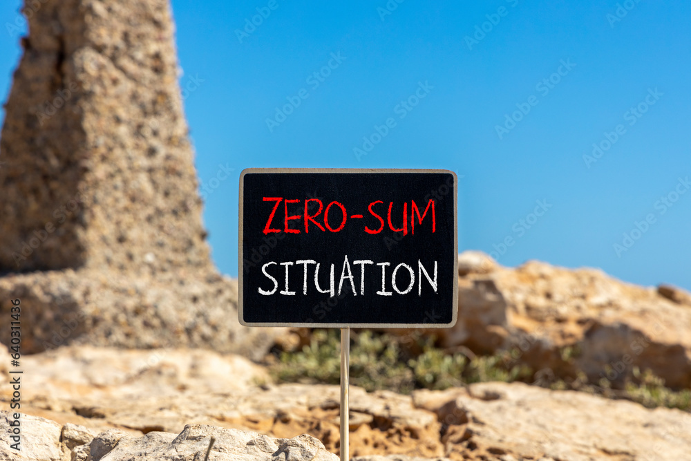 Zero-sum situation symbol. Concept words Zero-sum situation on ...