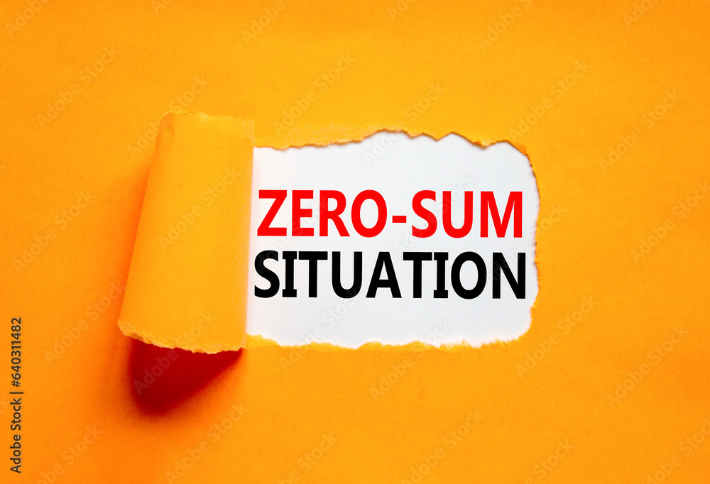 Zero-sum situation symbol. Concept words Zero-sum situation on ...