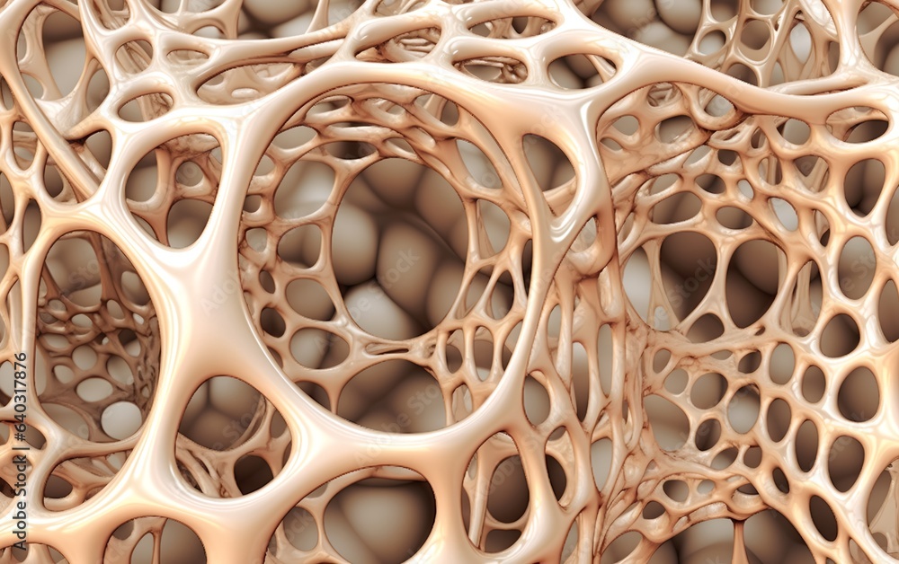 Bone tissue, generative ai macro view illustration porous texture of ...