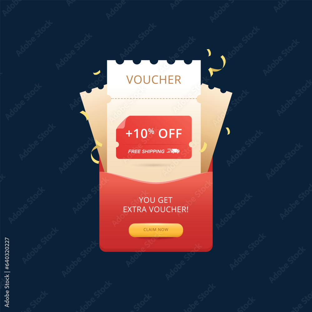 GIft voucher coupon discount pop up banner design template marketing or ...