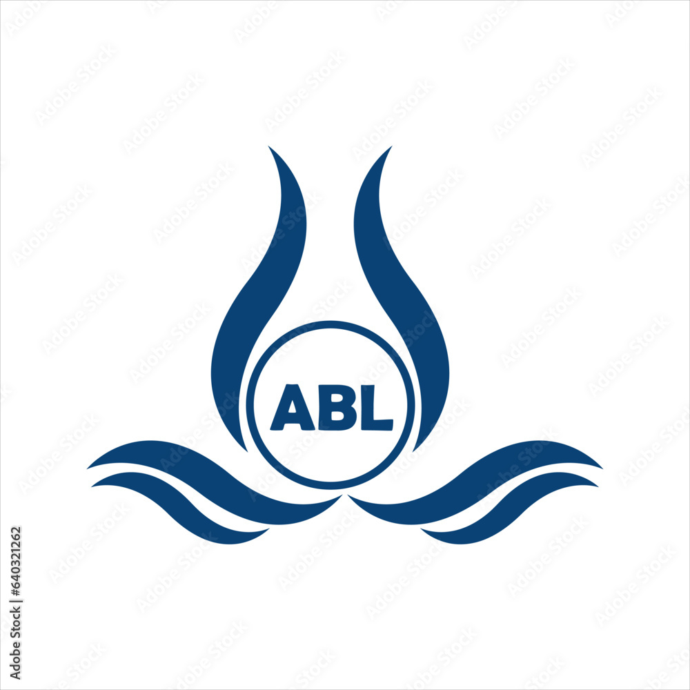 ABL letter water drop icon design with white background in illustrator ...