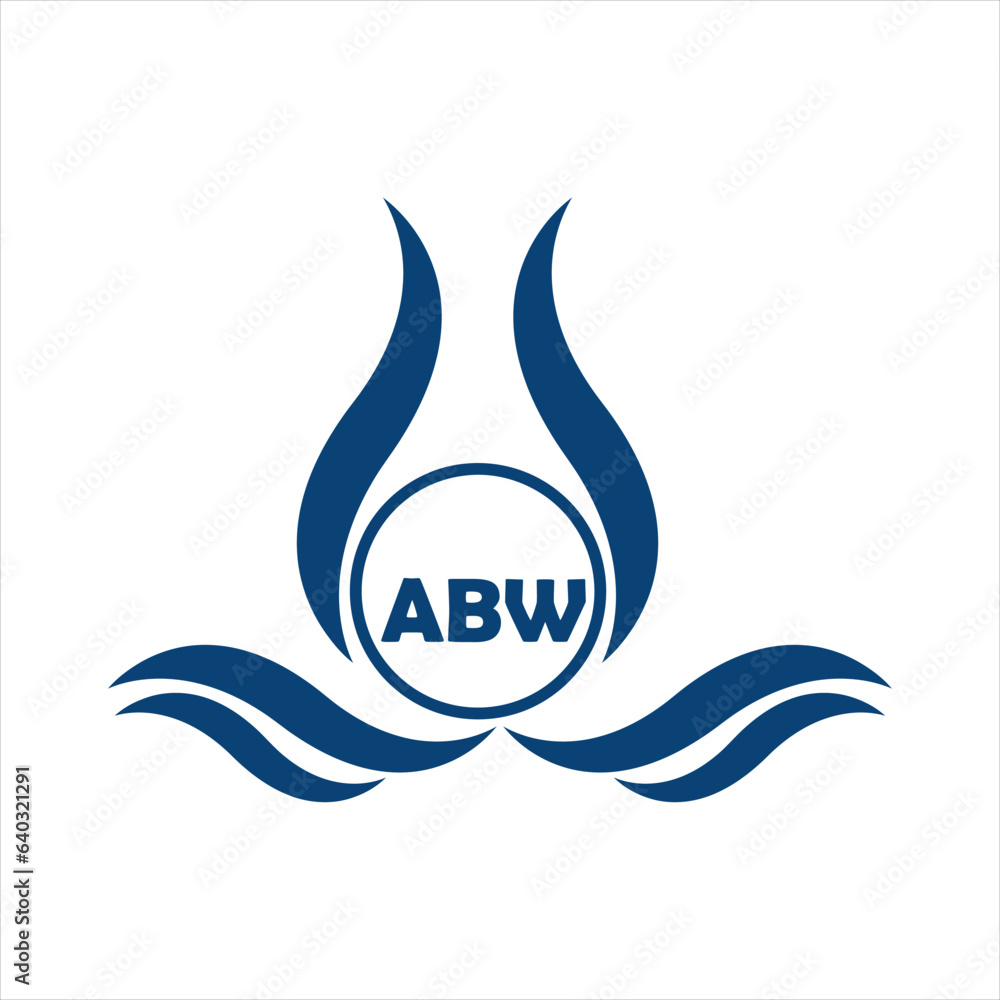 ABW letter water drop icon design with white background in illustrator ...