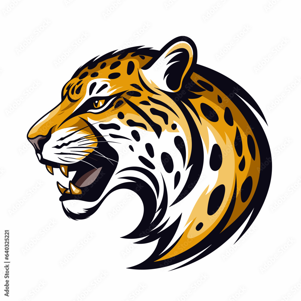 Esport vector logo cheetah on white background side view, cheetah icon ...