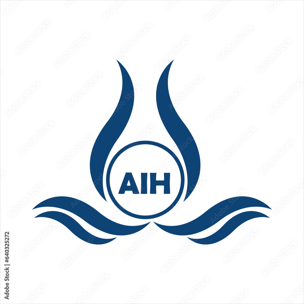 AIH letter water drop icon design with white background in illustrator ...
