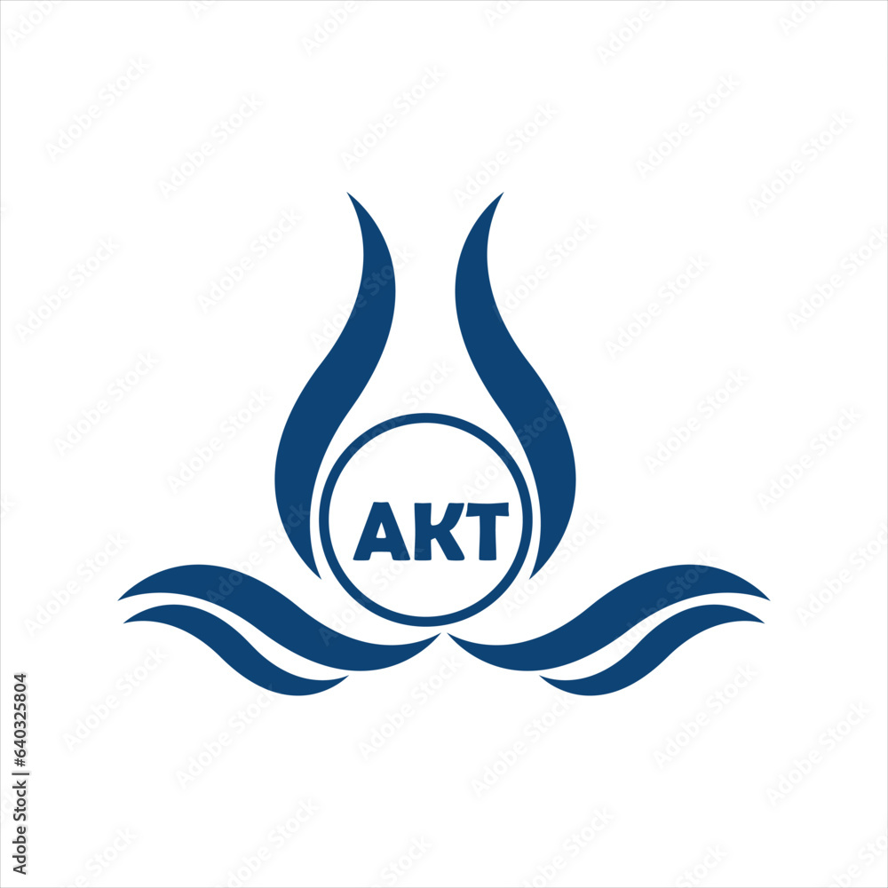 AKT letter water drop icon design with white background in illustrator ...