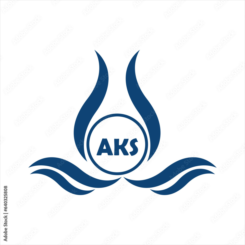 AKS letter water drop icon design with white background in illustrator ...