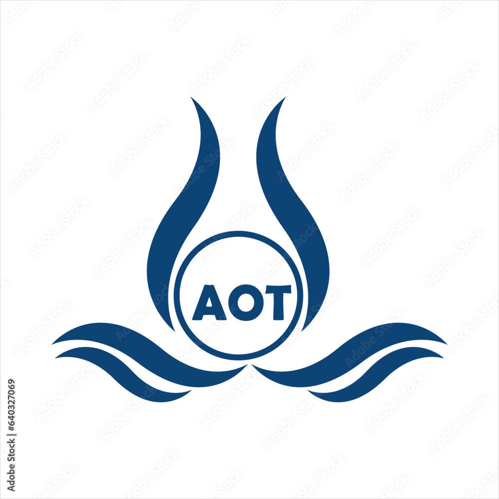 AOT letter water drop icon design with white background in illustrator ...
