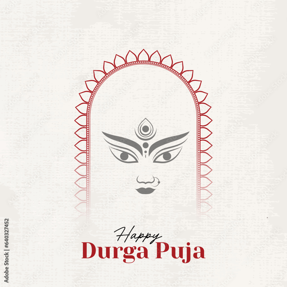 Goddess Maa Durga Face in Happy Durga Puja, Dussehra, and Navratri ...