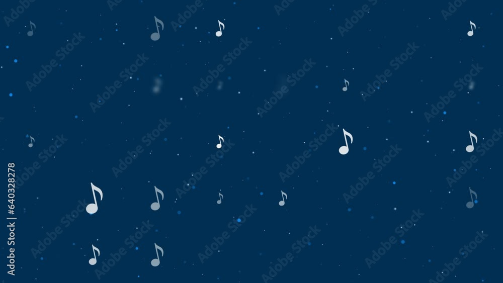 Template animation of evenly spaced musical note symbols of different ...