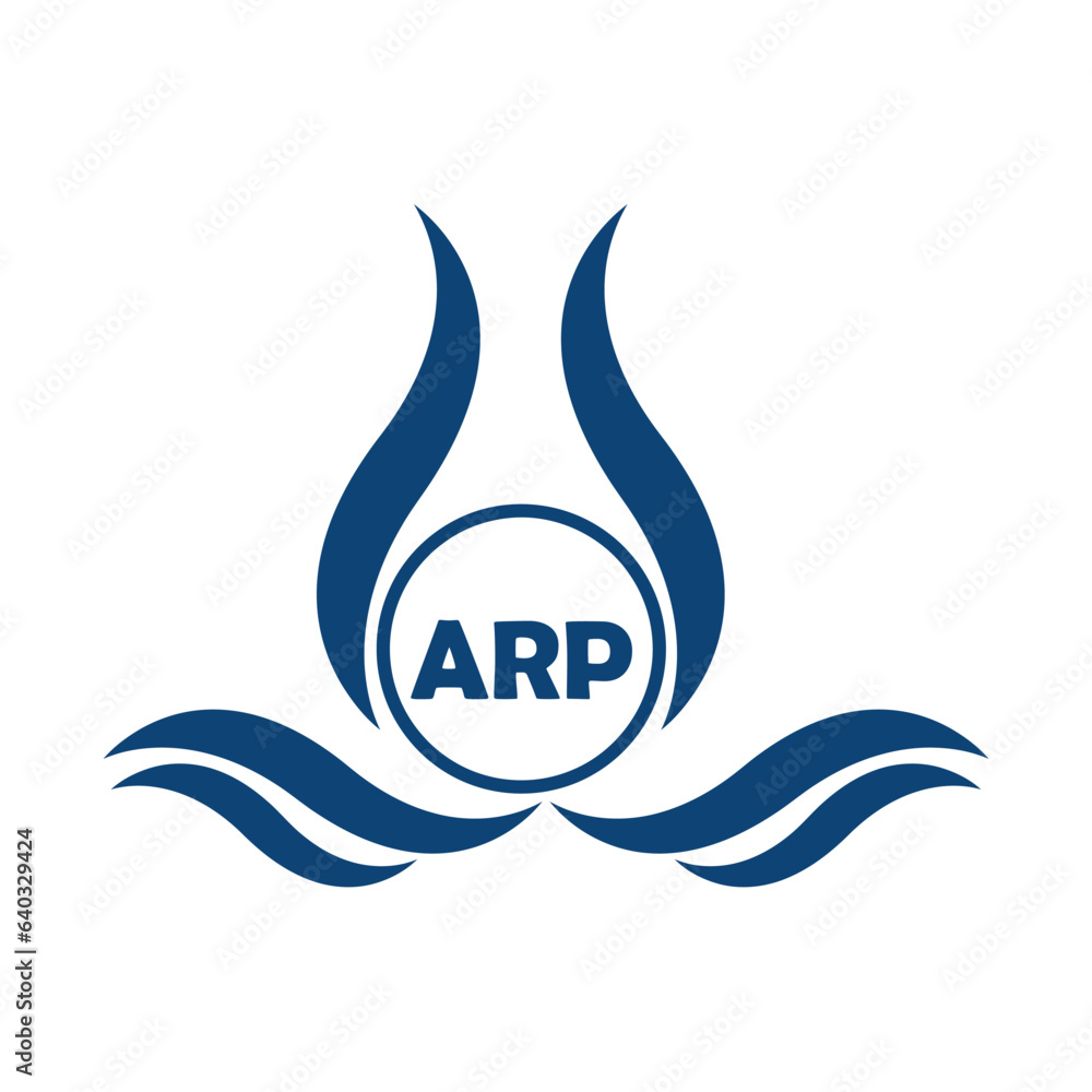 ARP letter water drop icon design with white background in illustrator ...