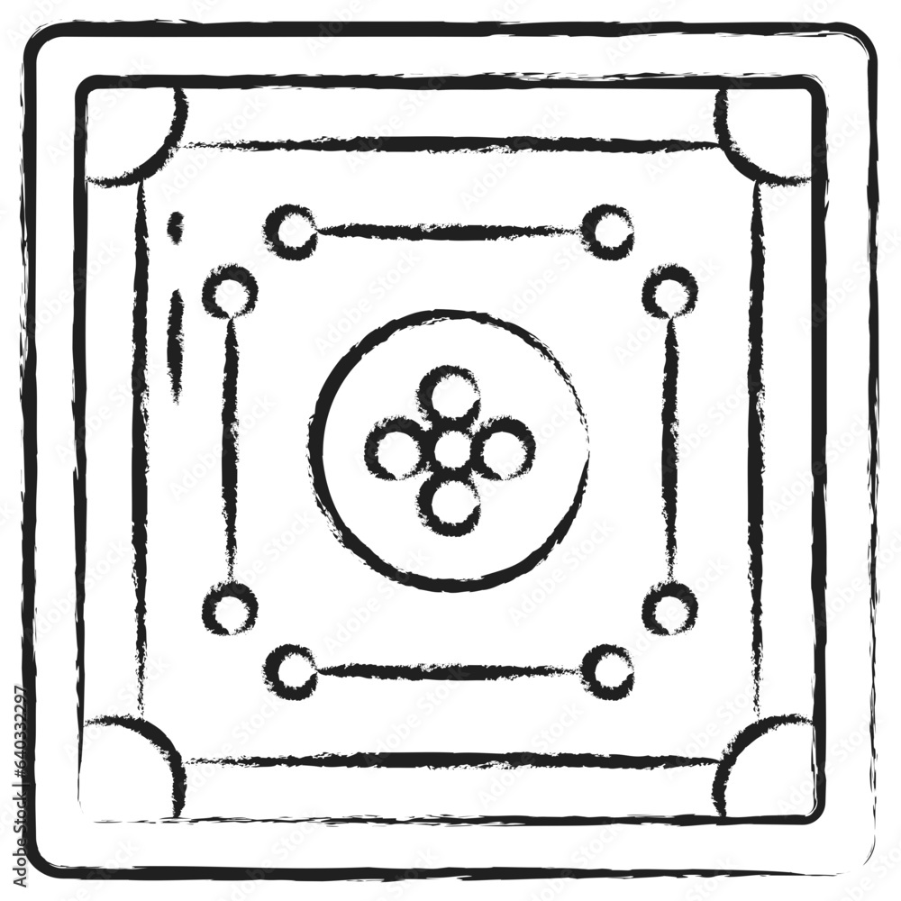 Hand drawn Carrom icon Stock Vector | Adobe Stock