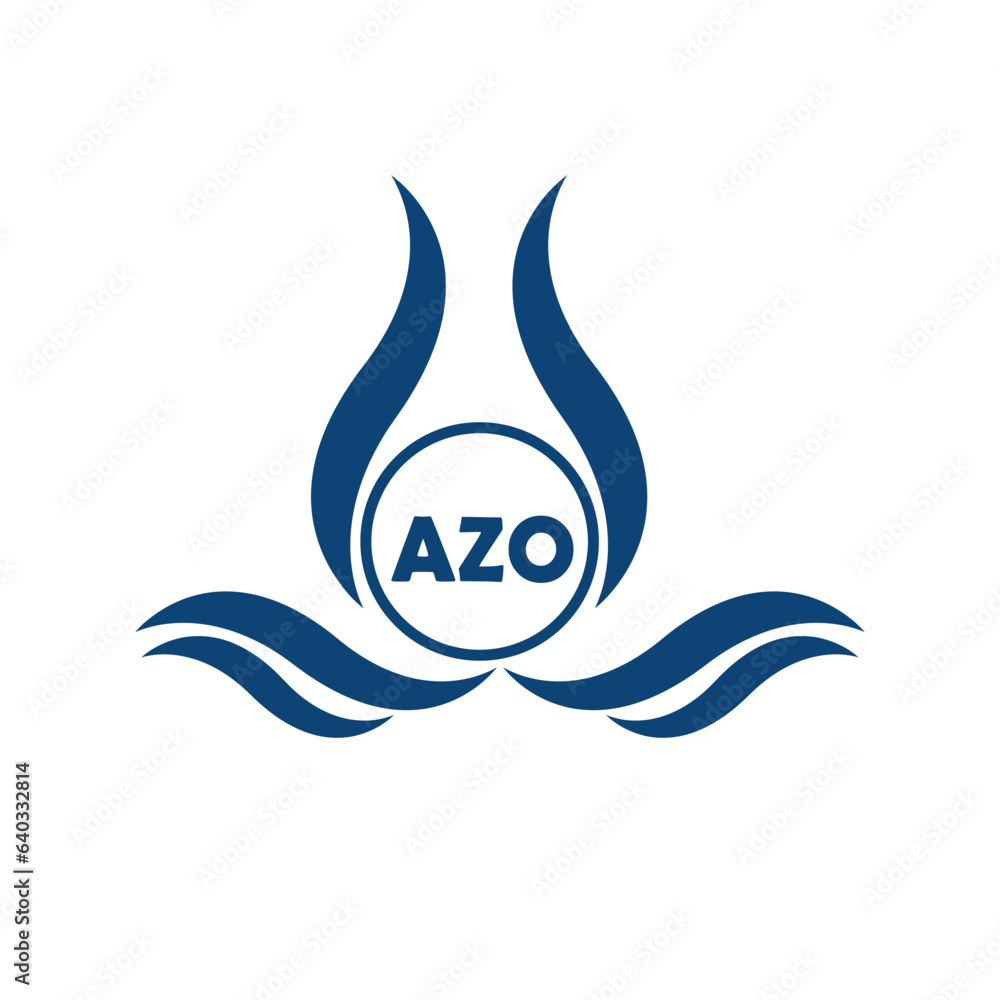 AZO letter water drop icon design with white background in illustrator ...