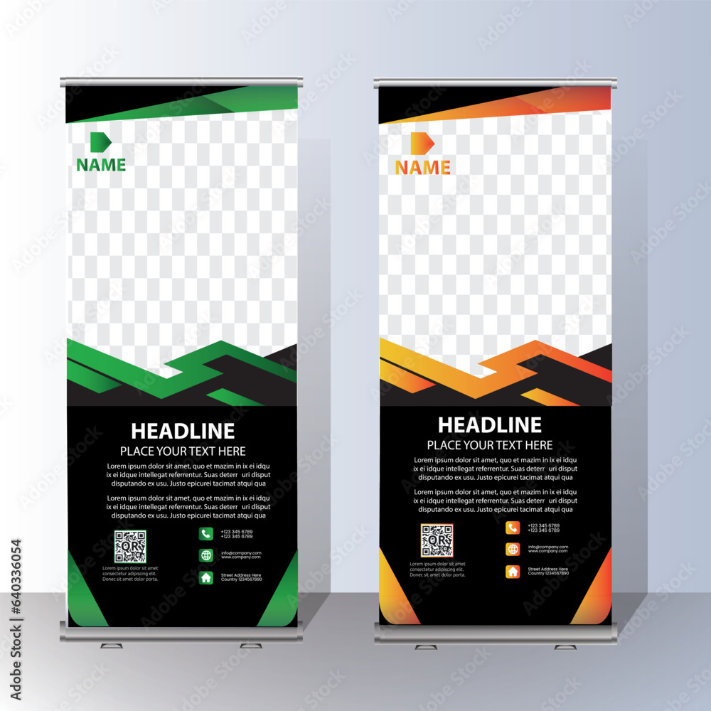 Roll Up Banner Signage Standee Template for Advertising and ...
